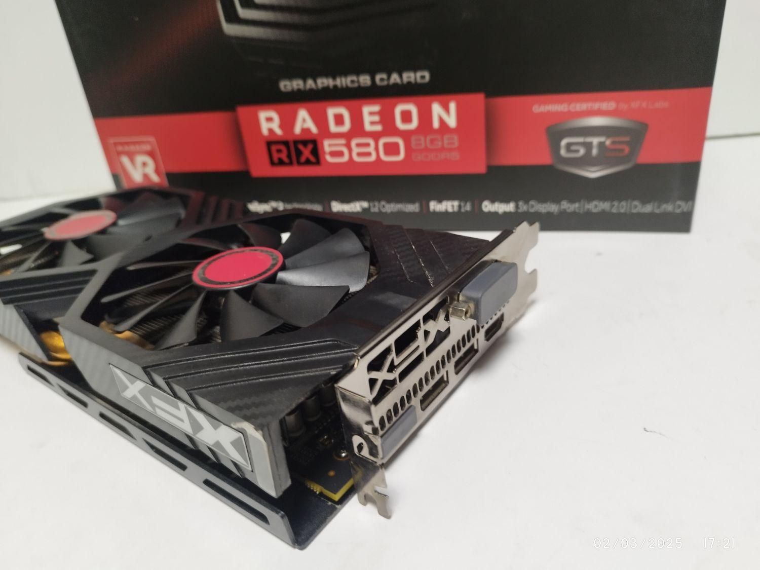 کارت گرافیک xfx rx580 8G ماین نشده با مهلت تست در تهران